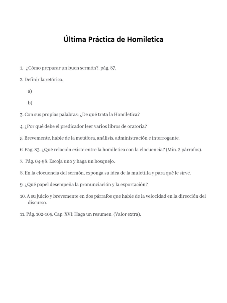 Ultima Practica Homiletica | PDF