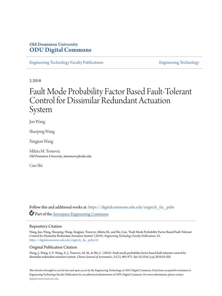 Fault Mode Probability Factor Based Fault-Tolerant Control For Di | PDF | Statistics | Matrix ...
