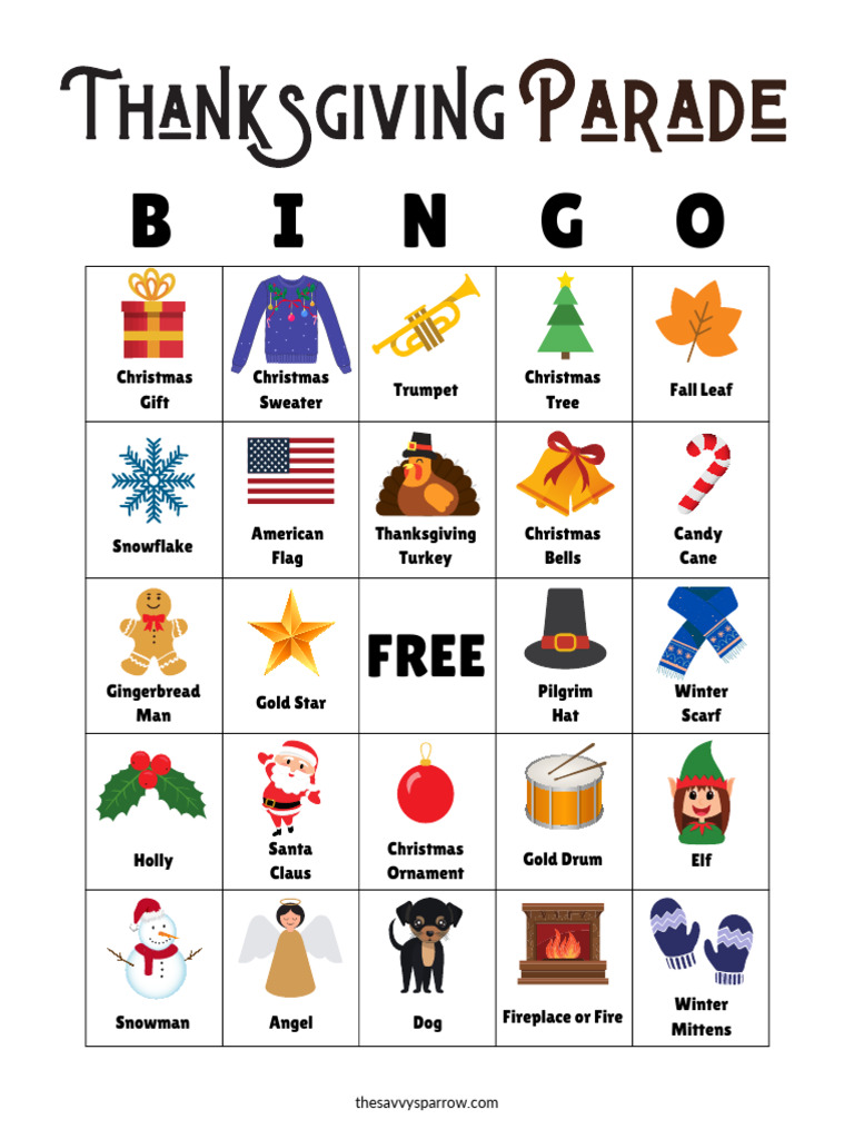 Thanksgiving Parade Bingo | PDF | Christmas | Santa Claus