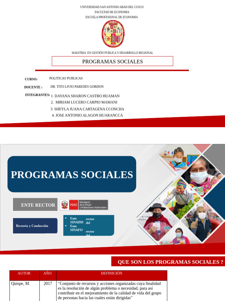 Funciones de los Programas Sociales | PDF | Infraestructura | Pobreza