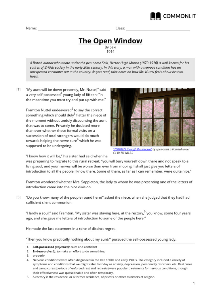 5 SS3 the Open Window (1) | PDF | Saki