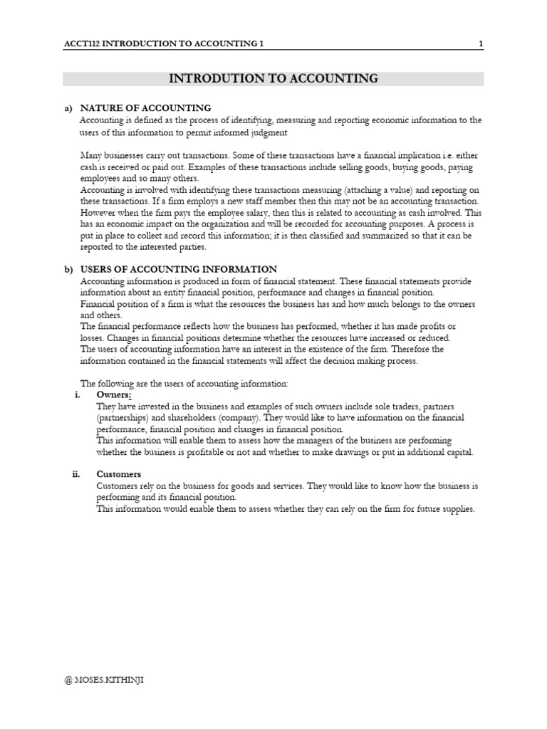Introdution To Acct 112 | PDF | Debits And Credits | Corporations