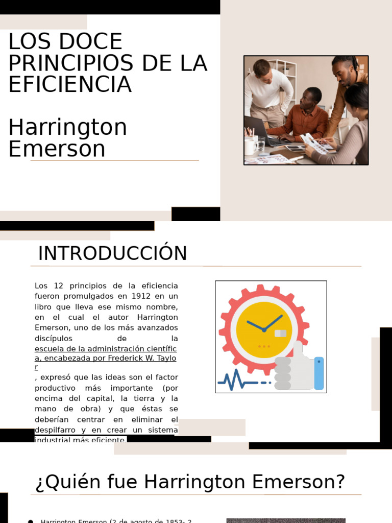 LOS DOCE PRINCIPIOS DE LA EFICIENCIA Harrington Emerson | PDF ...