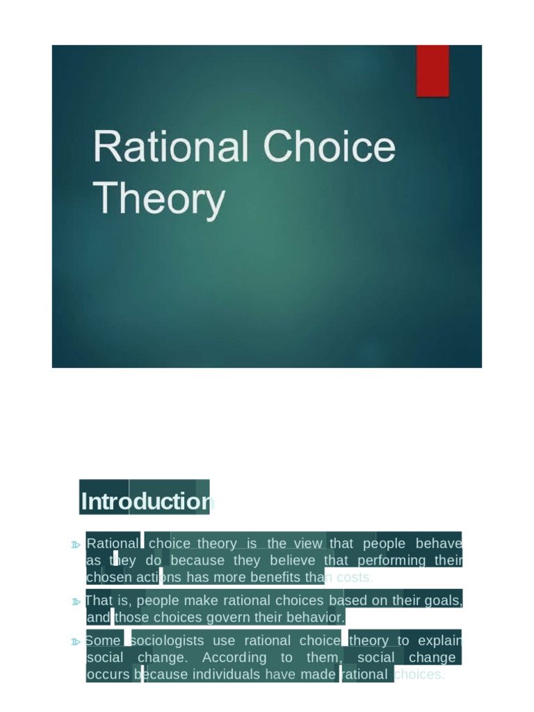 Rational Choice Theory 1 638 (9 Files Merged) | PDF | Utility | Psychology