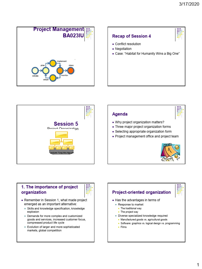 Session 5 Forms of Organizing Projects (Handout) | PDF | Project ...