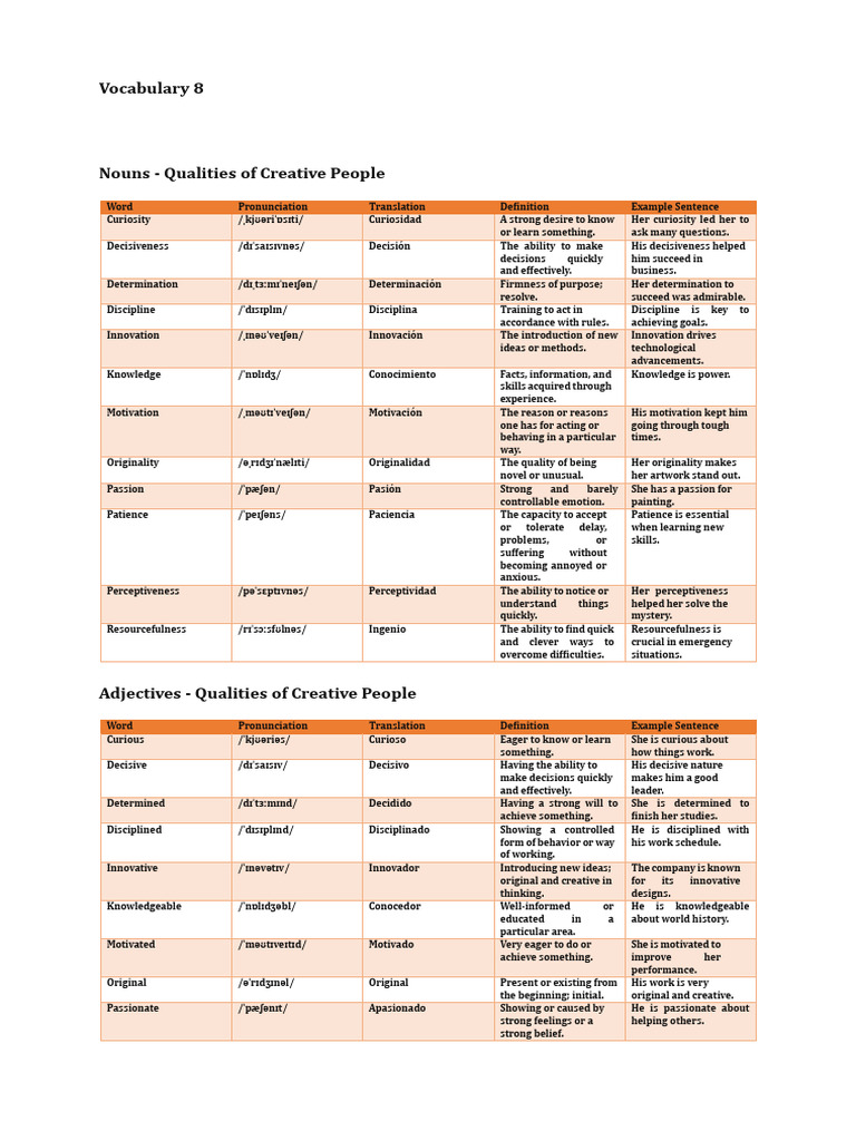 Vocabulary 8 Passages 2 Pdf Curiosity Knowledge