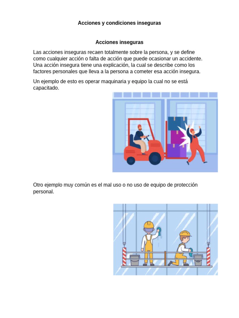 Acciones y Condiciones Inseguras | PDF