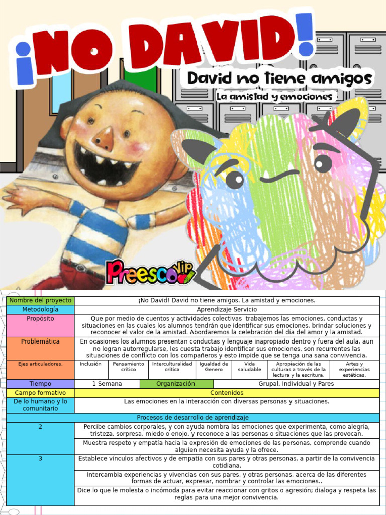 Proyecto David No | PDF | Las emociones | Amistad