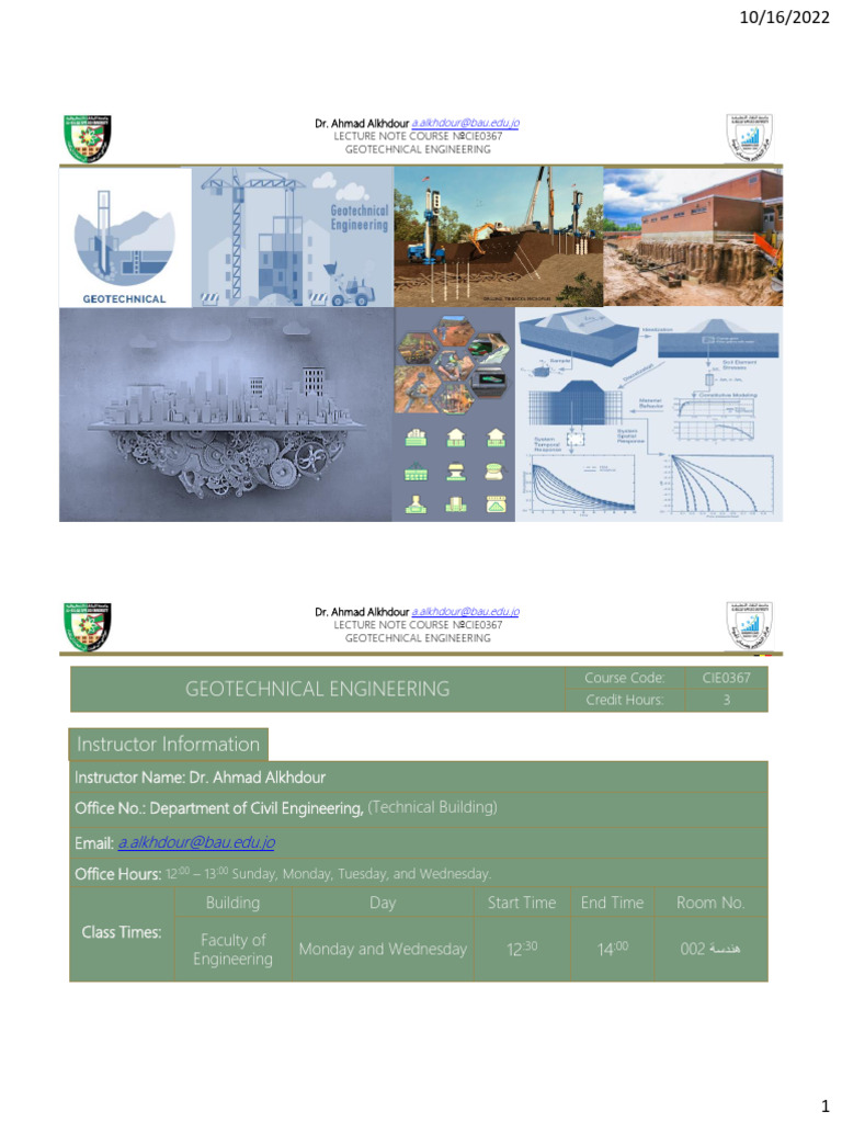 1 Introduction To Geotechnical Engineering Monday | PDF | Clay | Soil ...