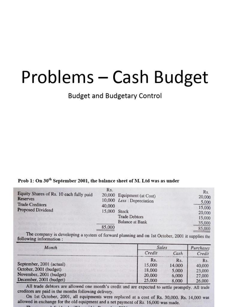 Problems - Cash Budget | PDF
