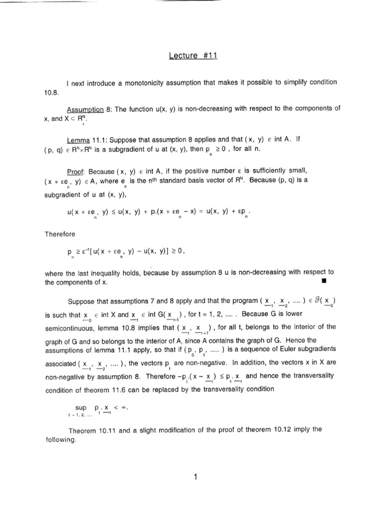 Yale Univ. Mathematics Camp - 11 | PDF