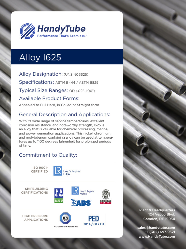 Alloy I625 | PDF | Strength Of Materials | Chromium