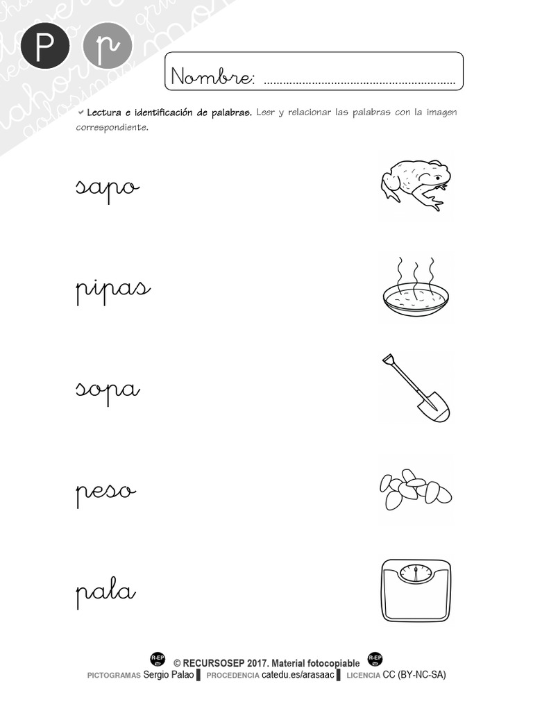 Lectoescritura Letra P Actividades Recursosep | PDF | Artes del ...