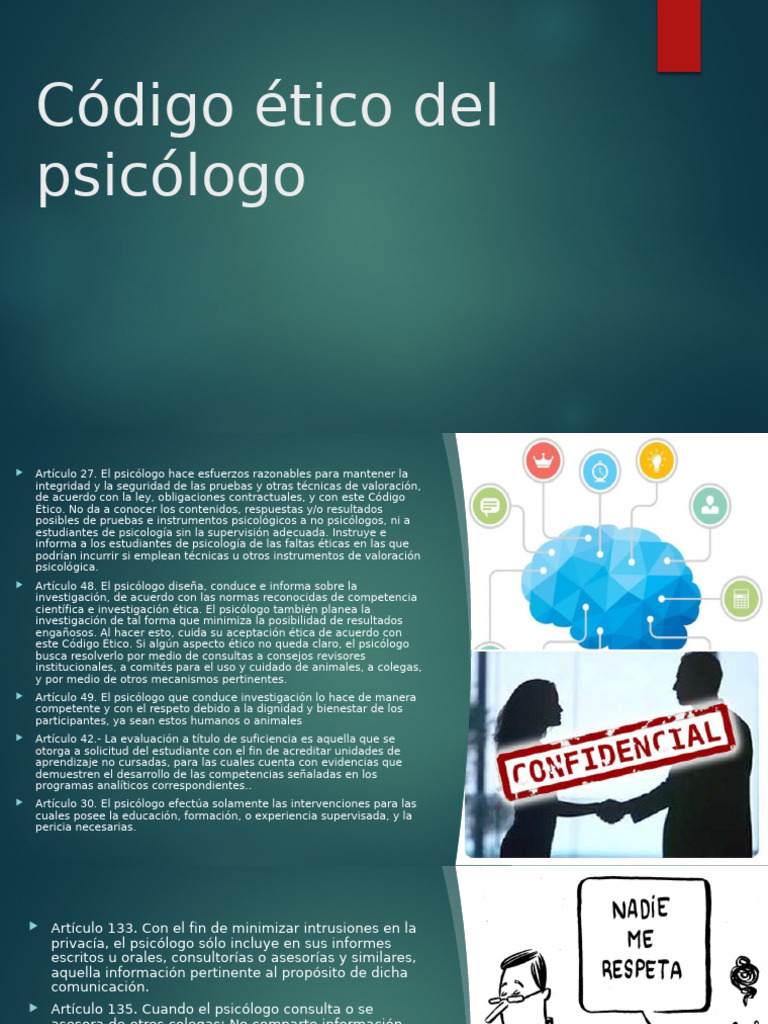 Código Ético del Psicólogo: Principios Clave | PDF | Psicólogo | Sicología