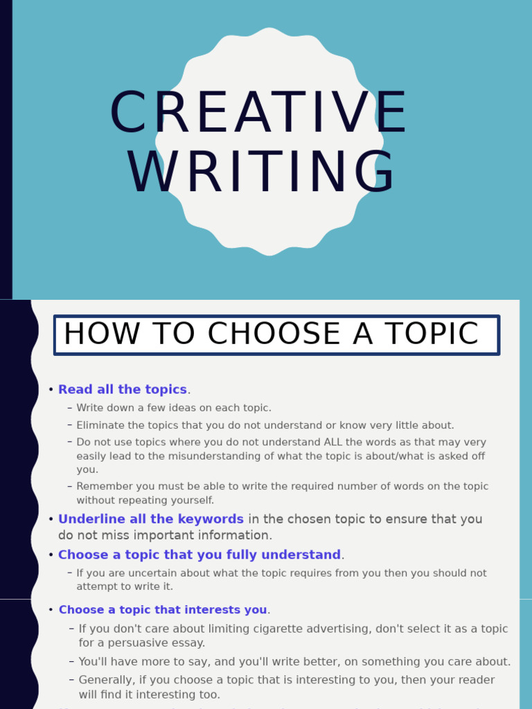 Creative Writing Formats | PDF | Essays | Grammar