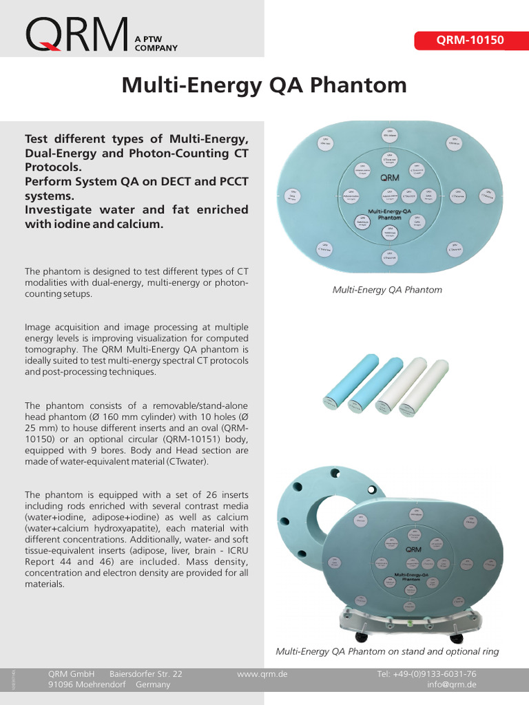 QRM Multi Energy QA Phantom | PDF | Ct Scan | Imaging