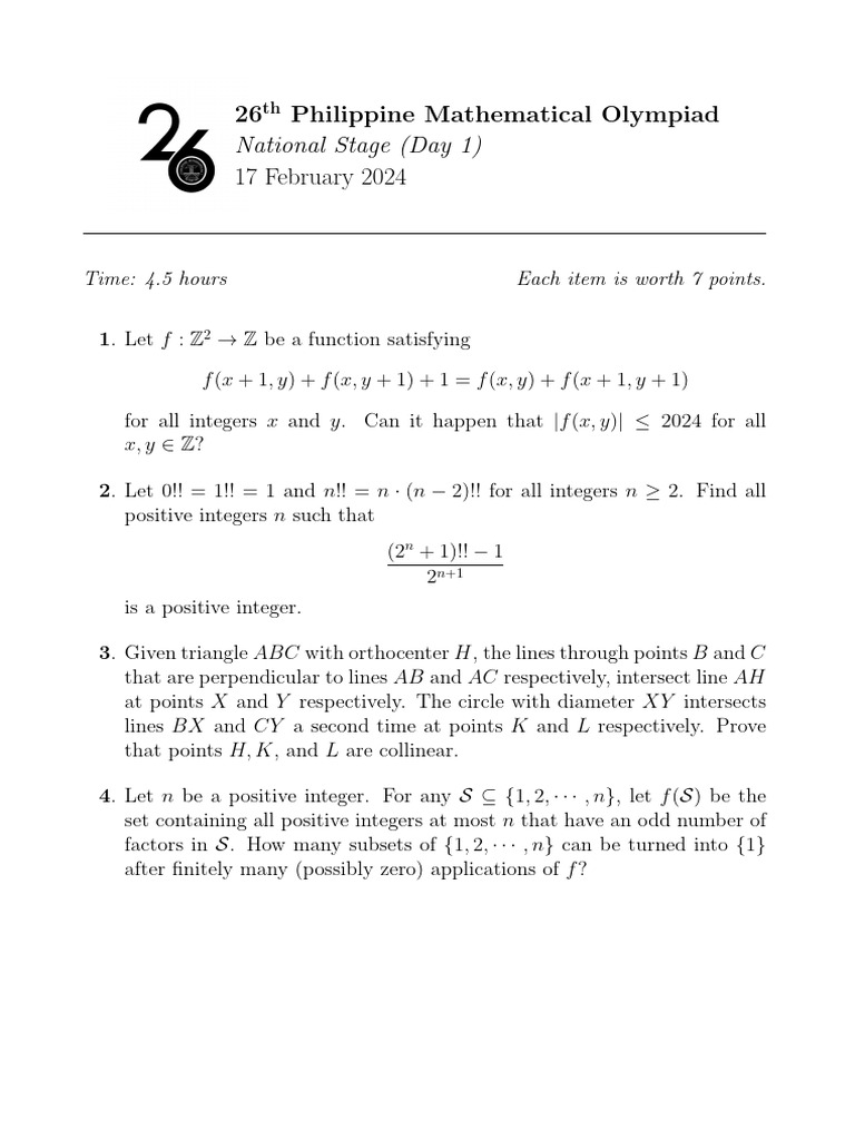 PMO National Finals Written Round | PDF | Mathematics | Elementary ...