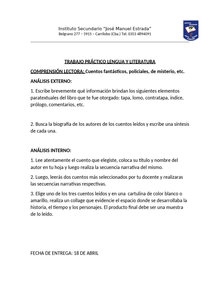 Analisis de Cuentos 2º Año | PDF