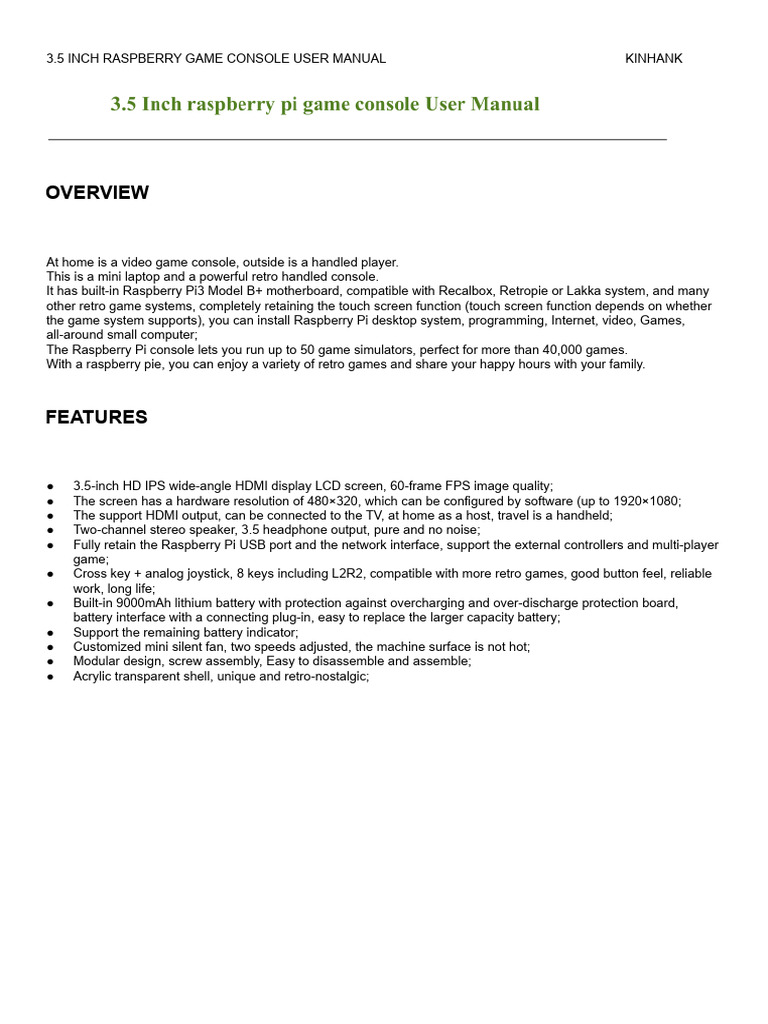 Raspberry Pi Game Console Manual | PDF | Raspberry Pi | Command Line Interface