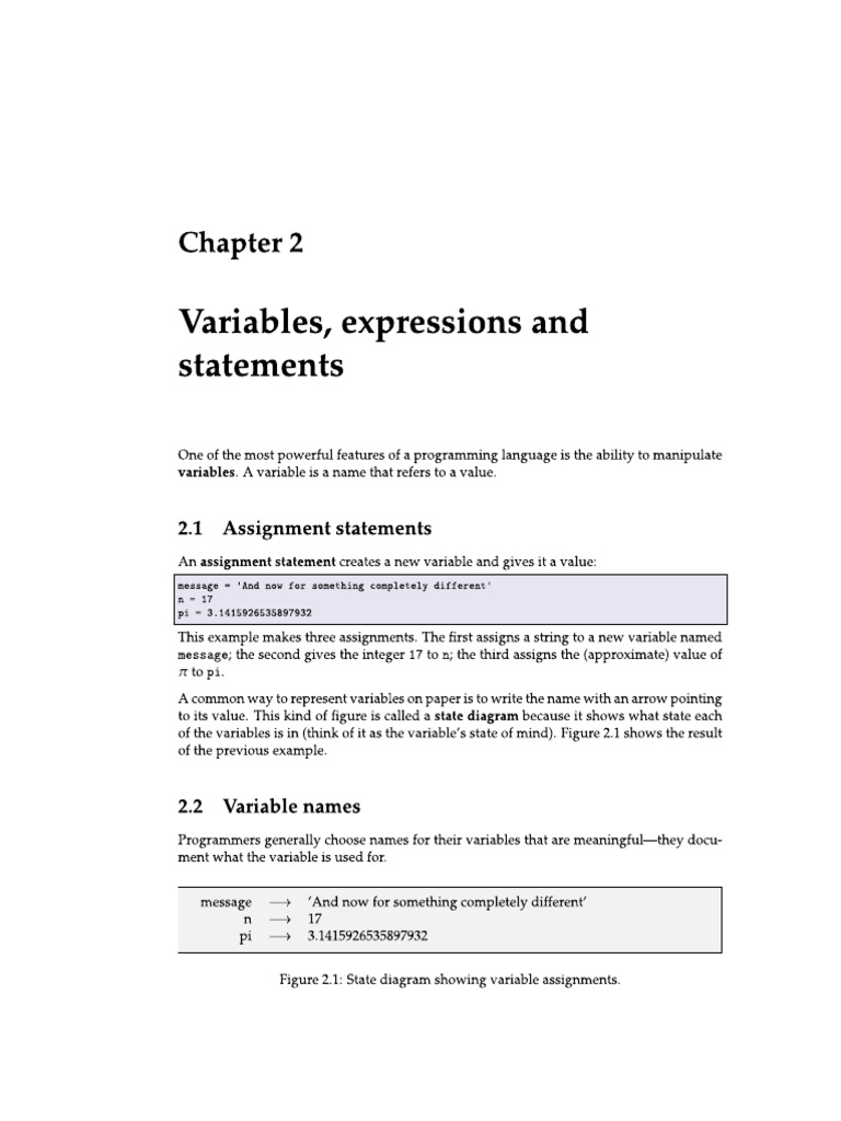 Ch02-Variables and Expressions | PDF