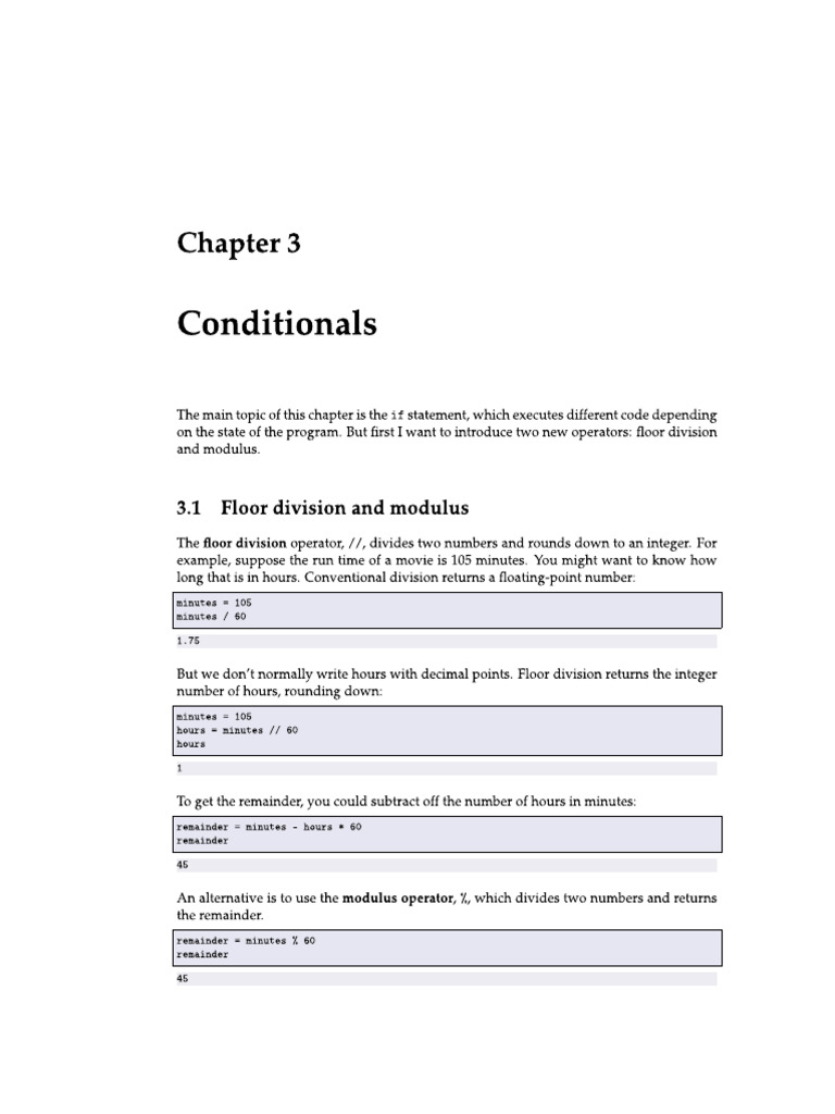 Ch03 Conditionals | PDF