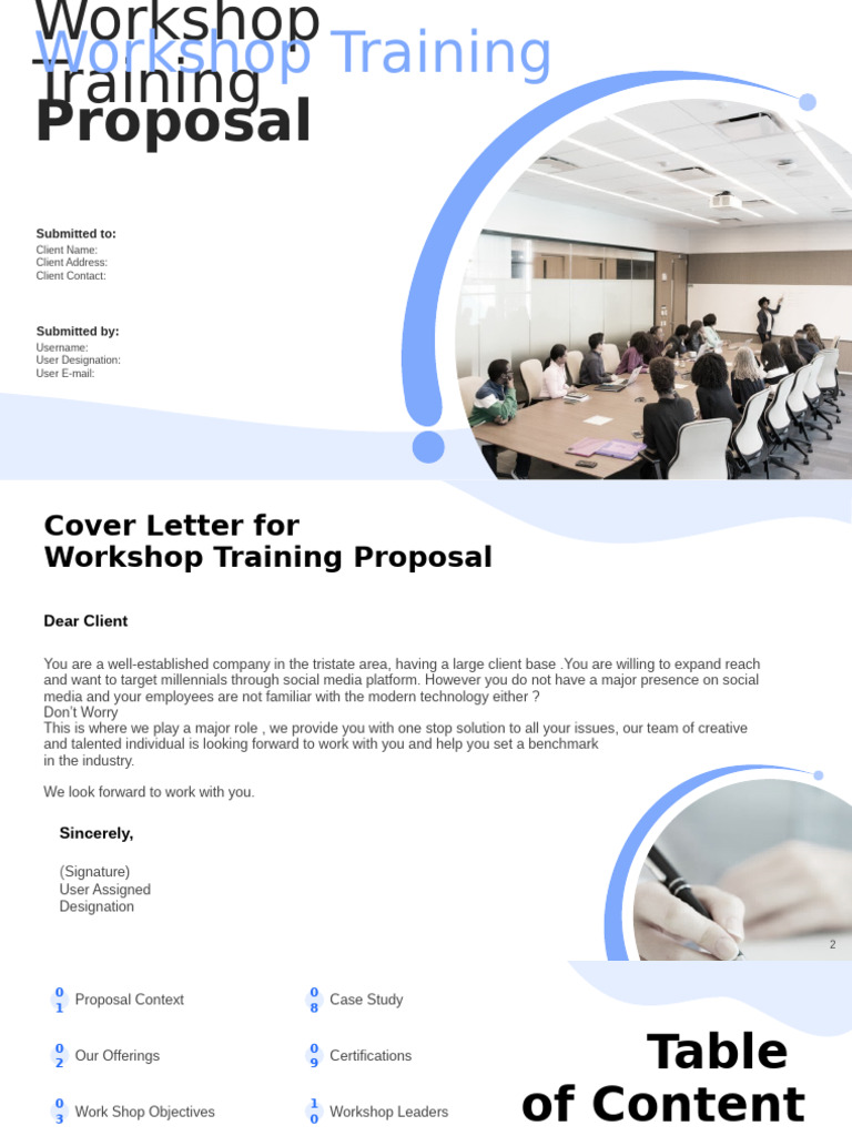 Workshop Training Proposal Powerpoint Presentation Slides WD | PDF ...