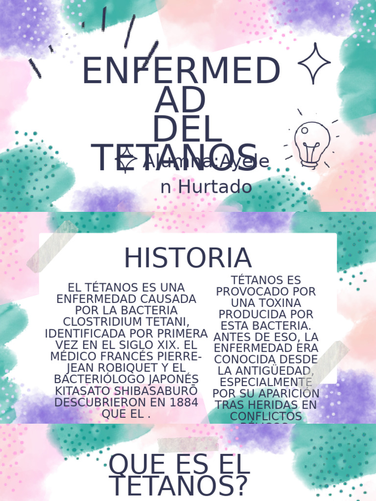 Tétanos | PDF | Enfermedades y trastornos | Especialidades Medicas