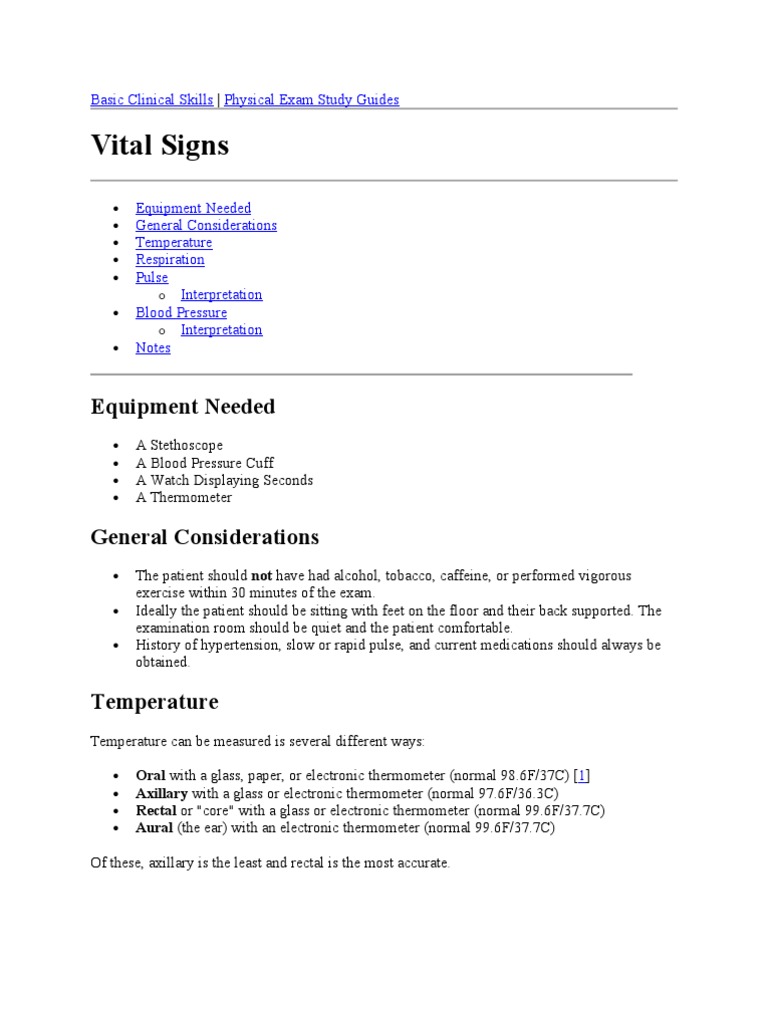 Basic Clinical Skills | PDF | Blood Pressure | Pulse