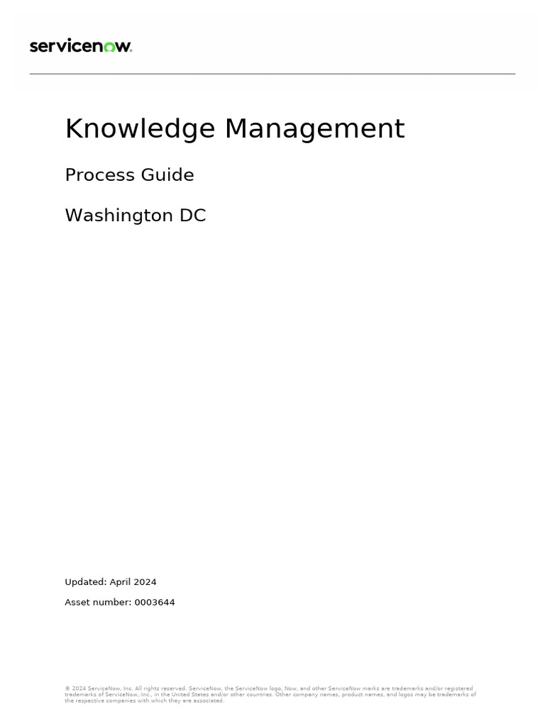 Knowledge Management - Process Guide - Washington | PDF | Trademark ...