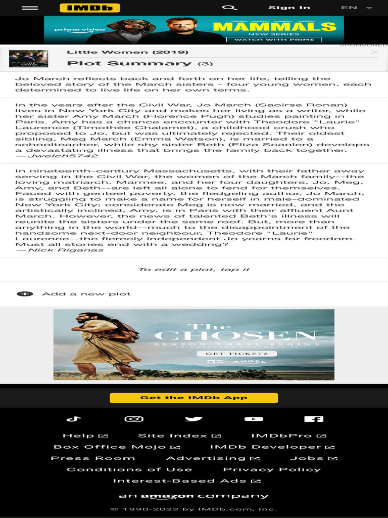 Little Women (2019) - Plot Summary - IMDb | PDF