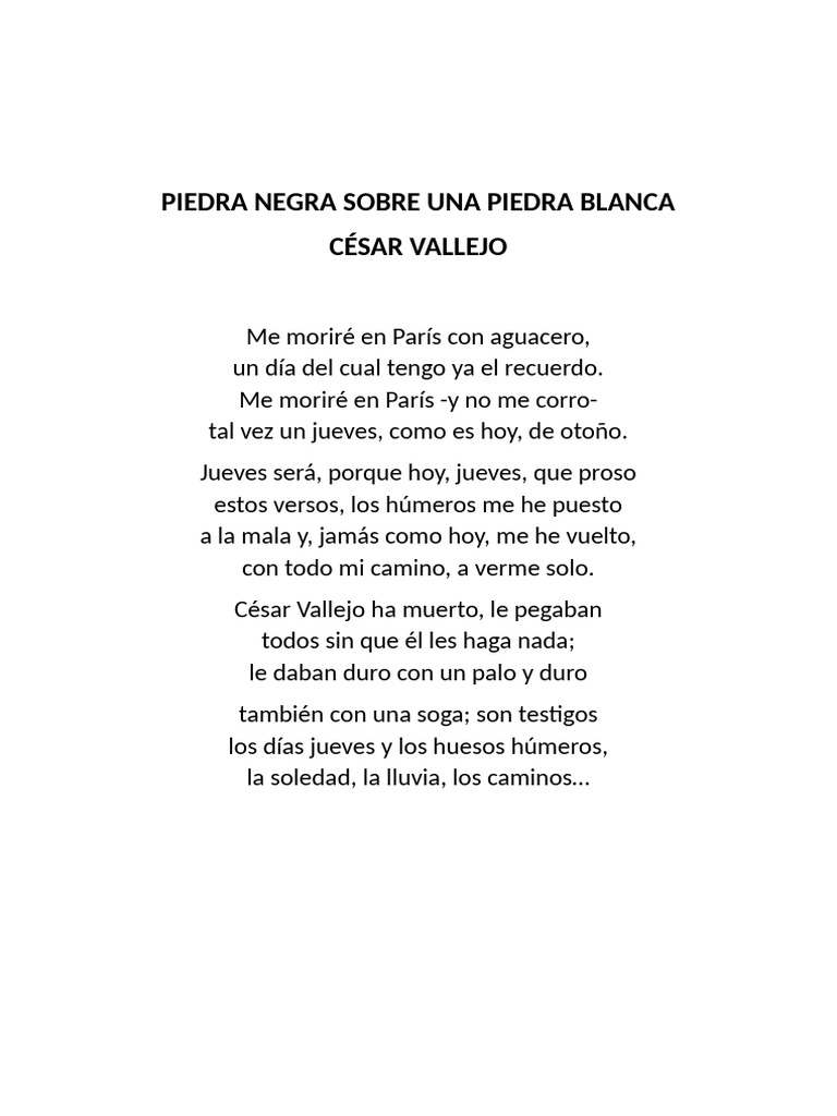 Piedra Negra Sobre Una Piedra Blanca | PDF