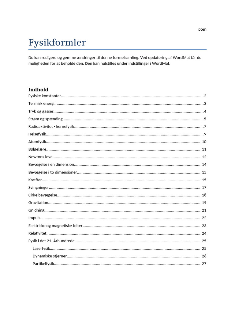 Fysik Formlerv 1 | PDF