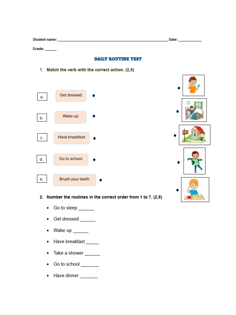 Daily Routine Test | PDF