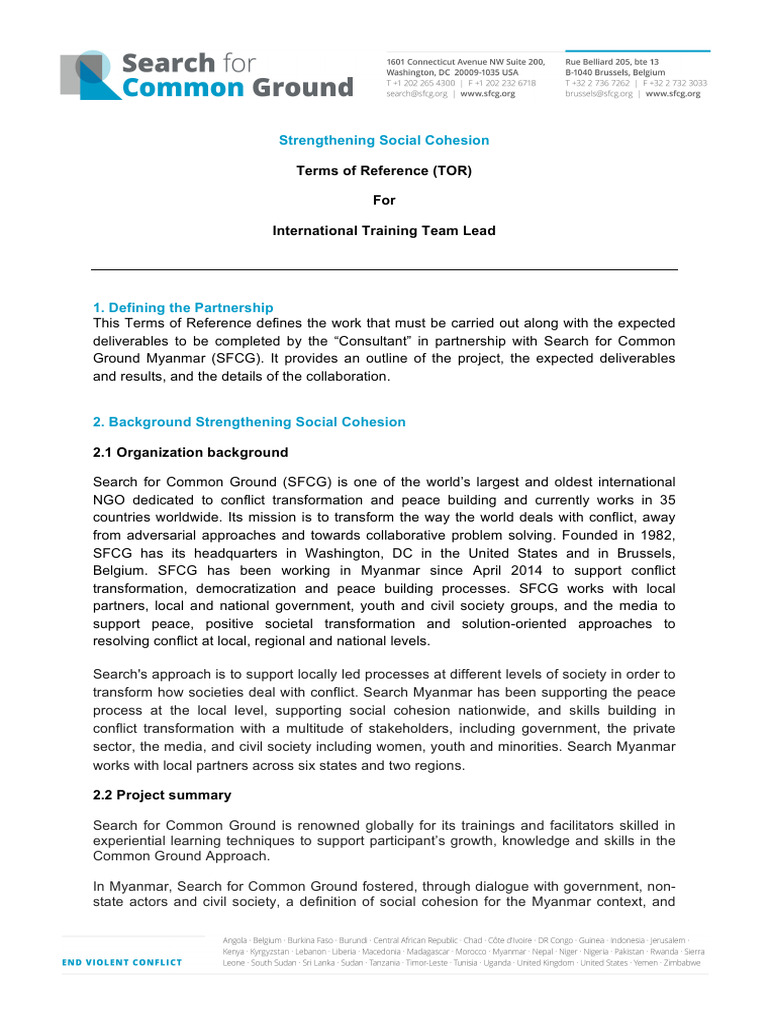 TOR - UNDP International Trainer - FINAL 2 | PDF