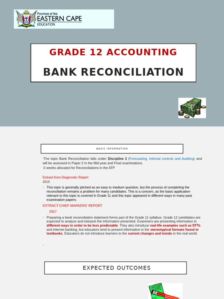 Grade 12 Bank Reconciliation Guide | PDF | Cheque | Banks