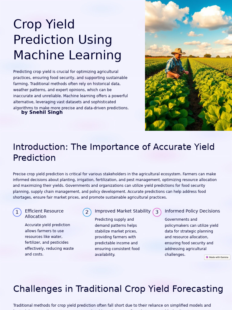 Crop Yield Prediction Using Machine Learning Snehil | PDF | Machine Learning | Mean Squared Error
