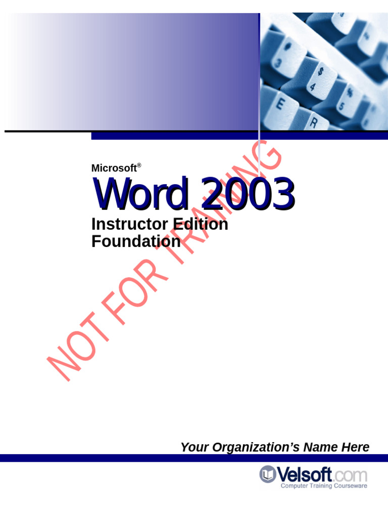 Word 2003 Instructor Guide - Foundation | PDF | Menu (Computing ...