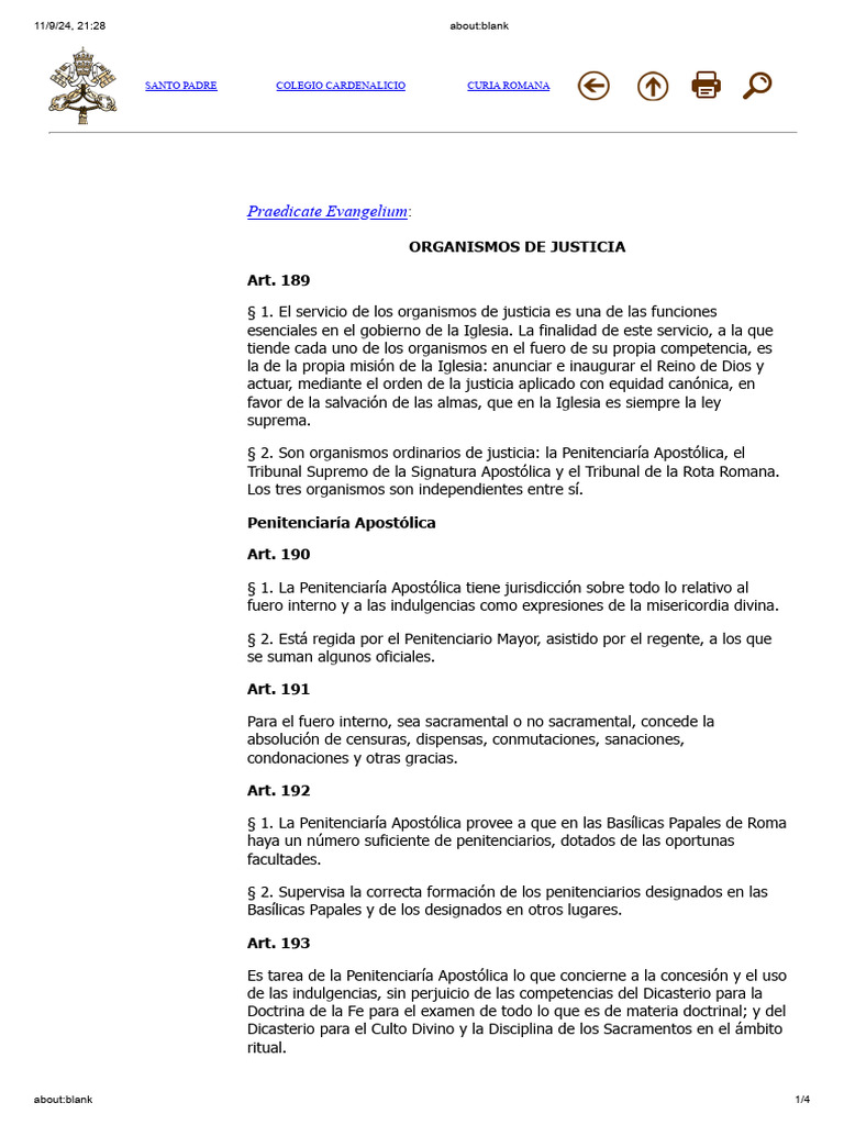 Organismos de Justicia SS (Praedicate Evangelium) | PDF | Judicaturas ...