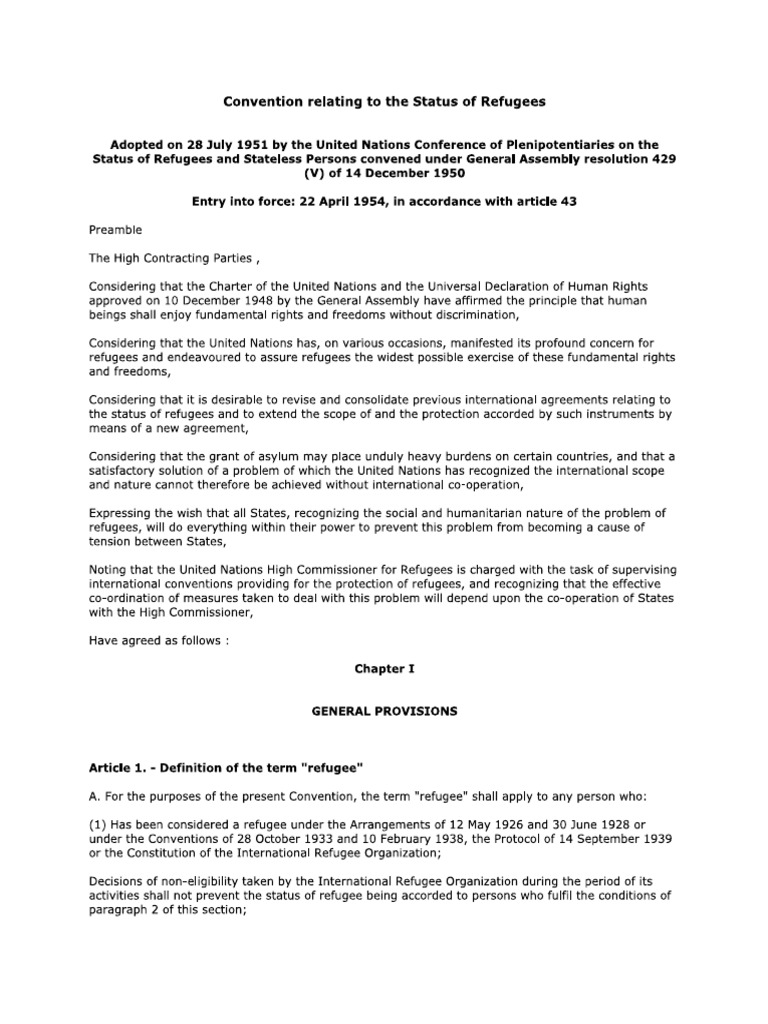 Refugee Convention | PDF