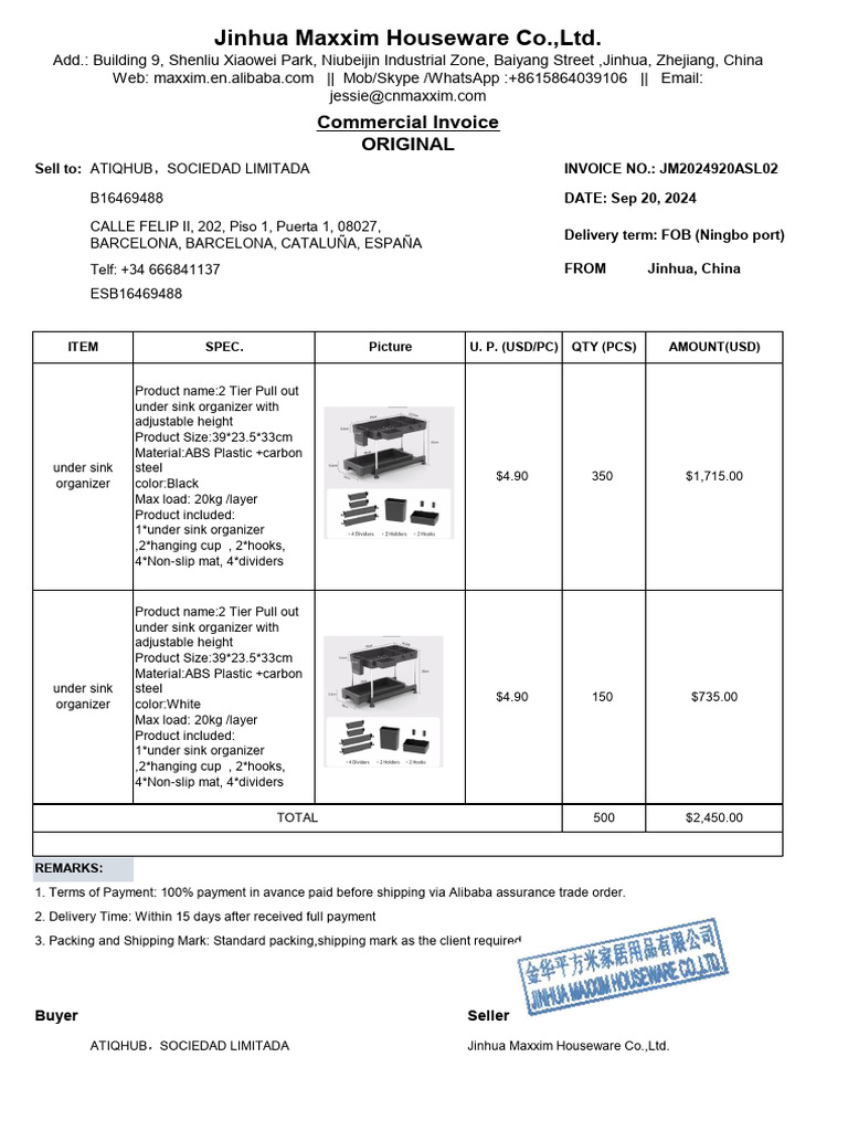 Invoice & Packing List | PDF