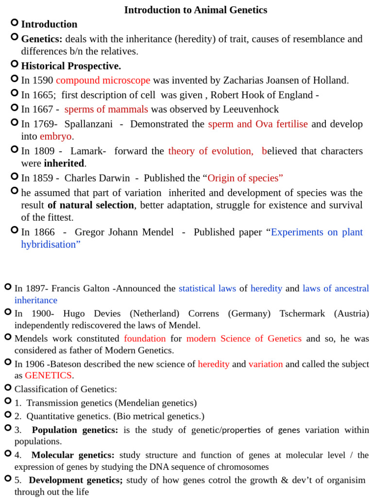 Animal Genetics Overview | PDF | Meiosis | Mitosis