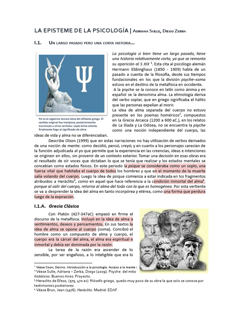 Unidad 1 - LA EPISTEME DE LA PSICOLOGÍA | PDF | Sicología | Experiencia