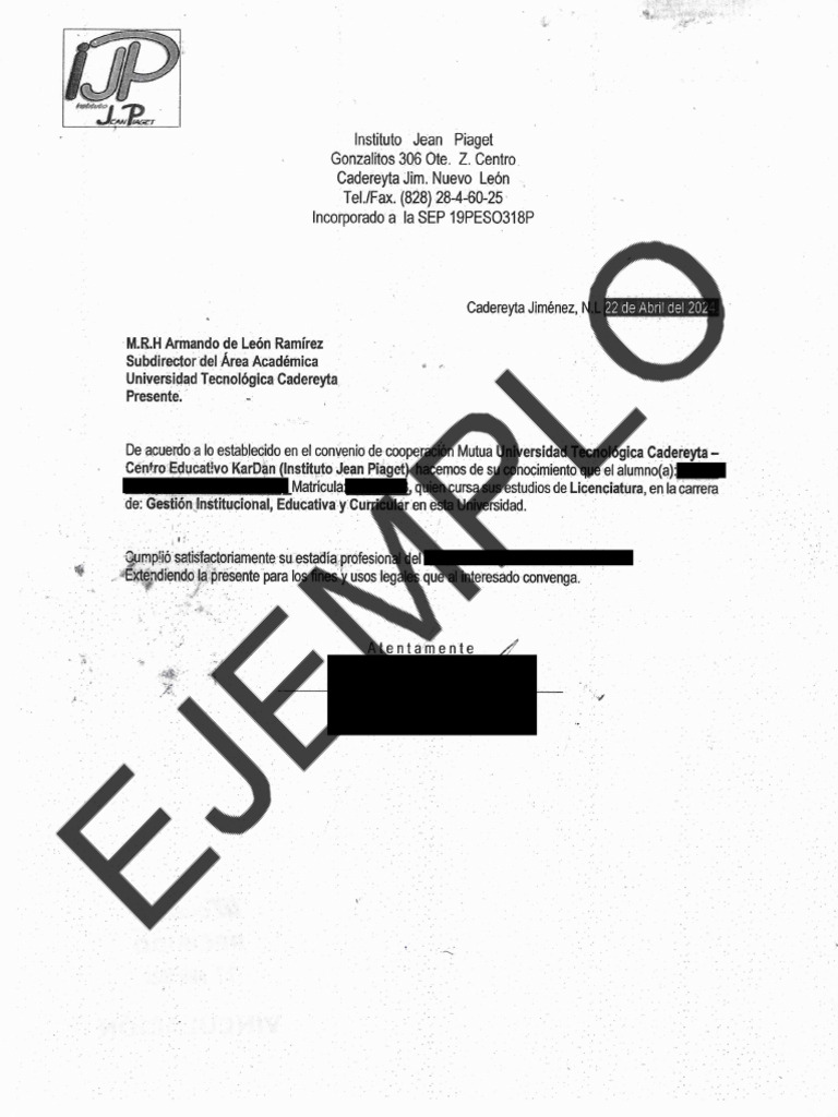 Ejemplo Carta de Terminación | PDF