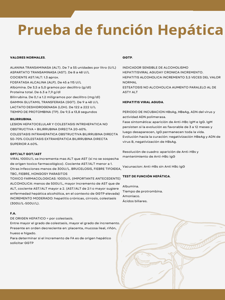 Pruebas de Función Hepática | PDF | Hepatitis | Transaminasa