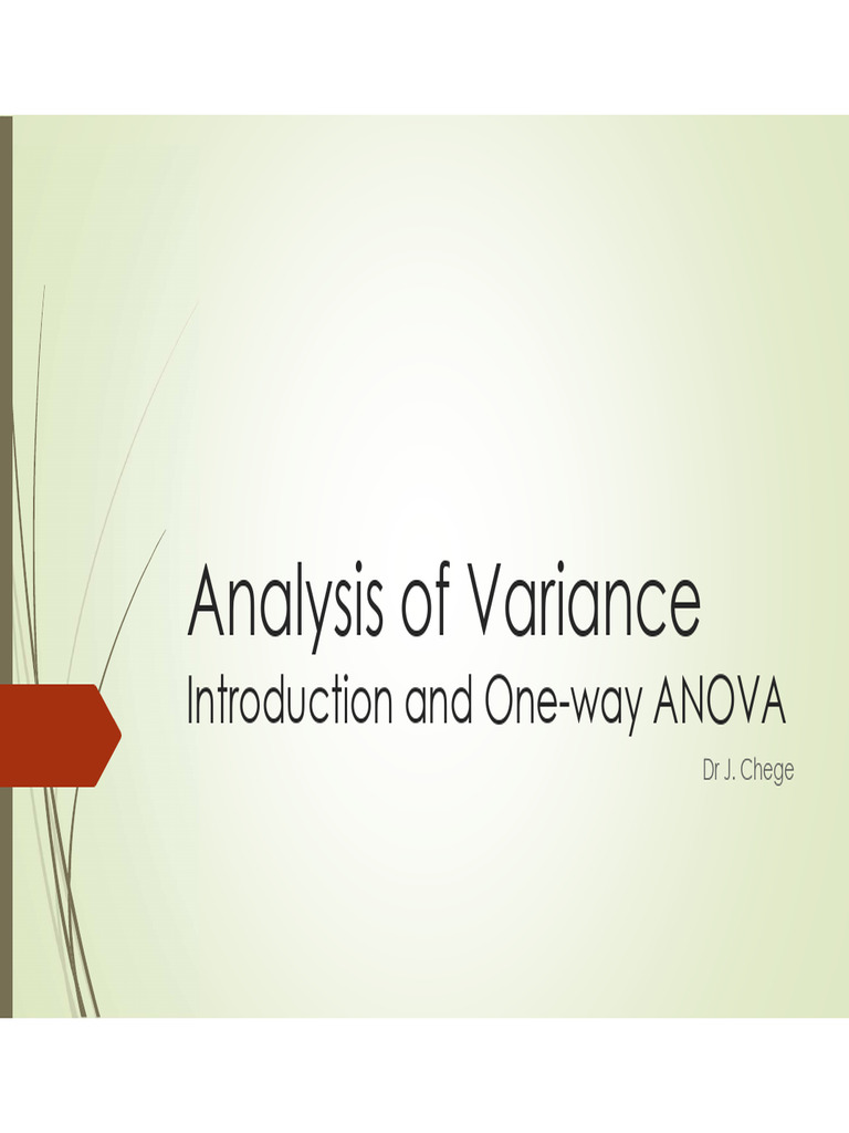 Analysis of Variance-Introduction and One Way ... 2 | PDF | Analysis Of Variance | Variance