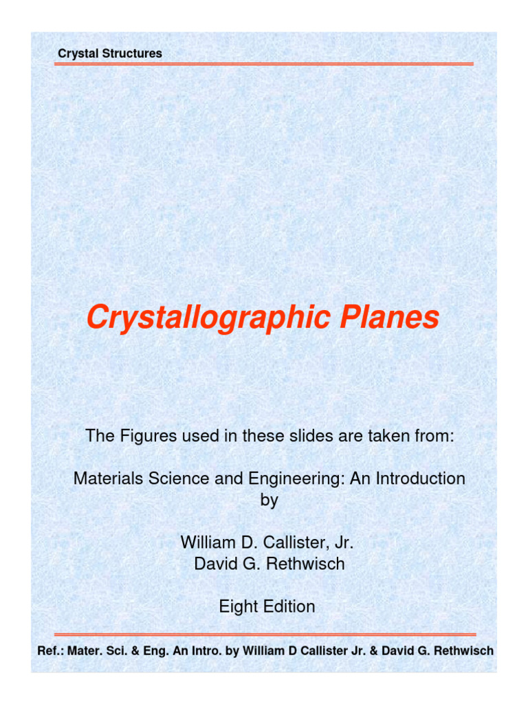 Crystallographic Planes | PDF | Crystal Structure | Biophysics