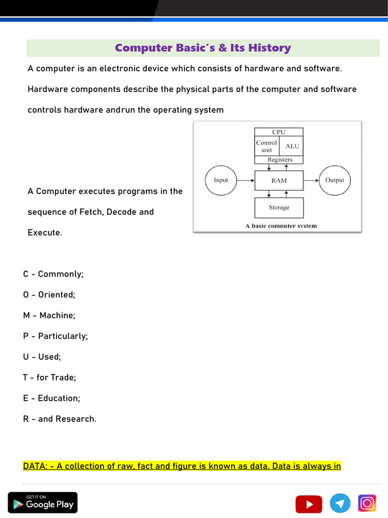 Computer Basic's & Its History - 44211604 | PDF | Integrated Circuit ...