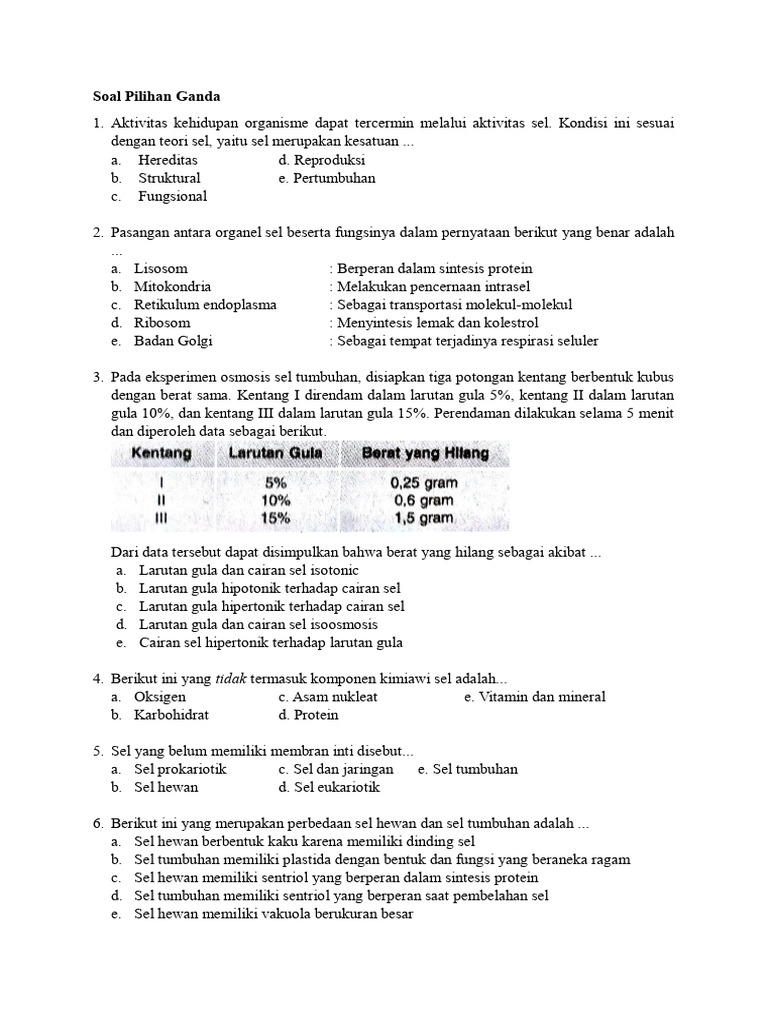 Soal PTS Biologi Kelas XI Seblak Gasal Tapel 2024-2025 | PDF | Sains & Matematika