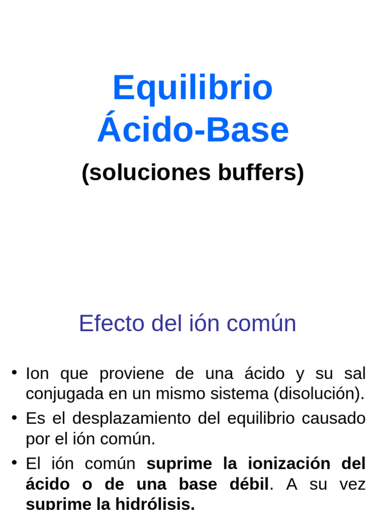 Cap 10. Soluciones Buffers | PDF | Solución tampón | Constante de disociación ácida