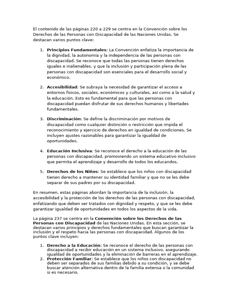 Resumen Discapacidad | PDF | Invalidez | Accesibilidad